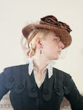 80s Brown Floral Hat Neo Edwardian Style w/Veil – RareJule Vintage
